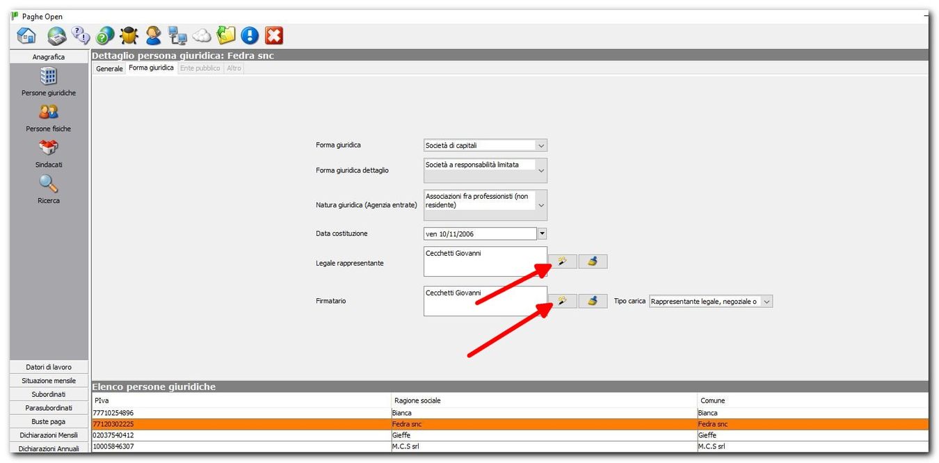Creazione e gestione dei datori di lavoro - Documentazione Iubar